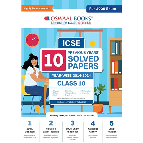 Oswaal ICSE 10 Previous Year Solved Papers Class 10 – Mybooksfactory